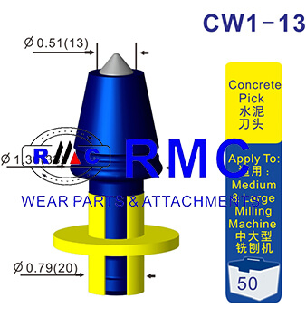 Road Milling Tools- Concrete CW1-13 - RMC China Quality Machine Parts Inc.,
